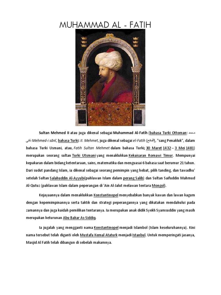 Biografi Muhammad Al - Fatih | PDF