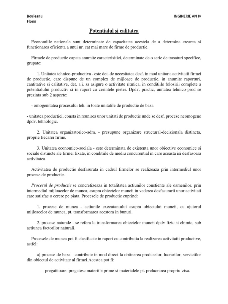 Managementul Proceselor de Productie | PDF