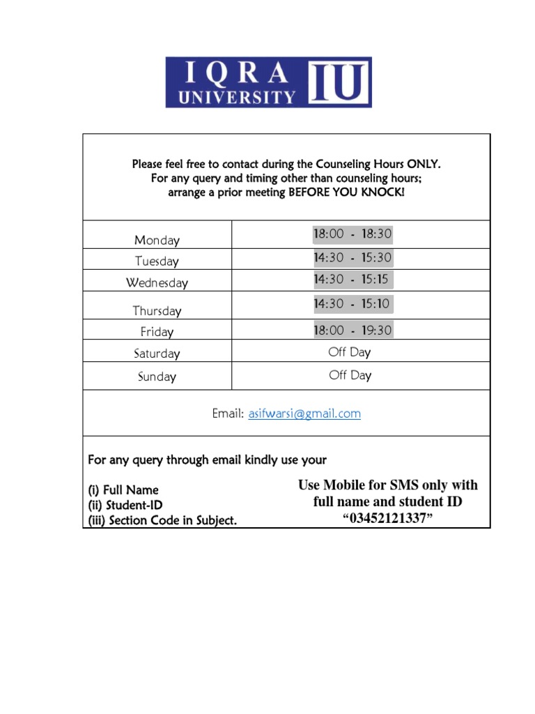 Counseling Hours | PDF