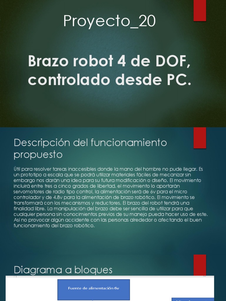 Proyecto Brazo de Robot Conalep 177 | PDF | Arduino | Microcontrolador