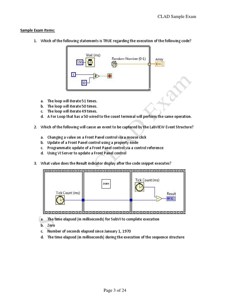 CLAD Sample Exam-2 | PDF | Control Flow | C (Programming Language)