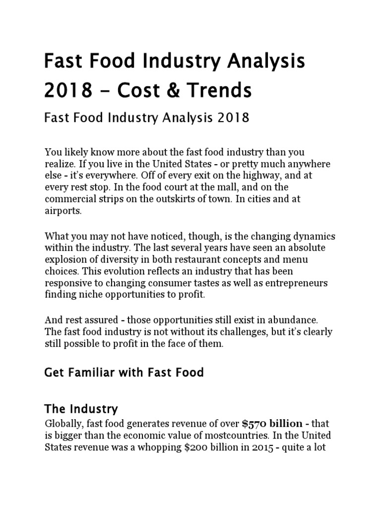 Fast Food Industry Analysis 2018 | Fast Food Restaurants | Fast Food