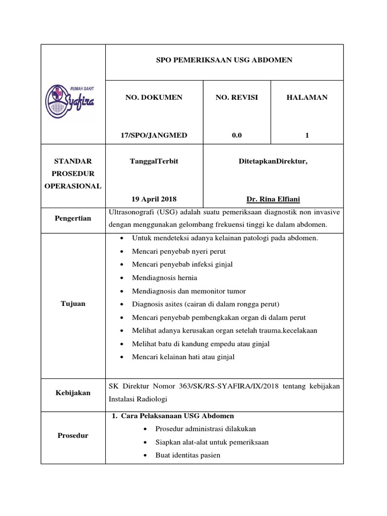 Sop Pemeriksaan Radiologi Abdomen 3 Posisi | PDF