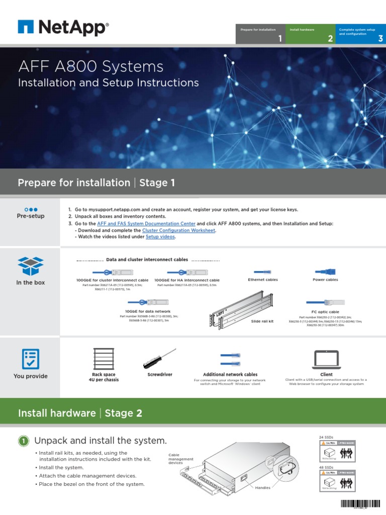 AFF A800 Systems Installation and Setup | PDF | Network Switch | Ip Address