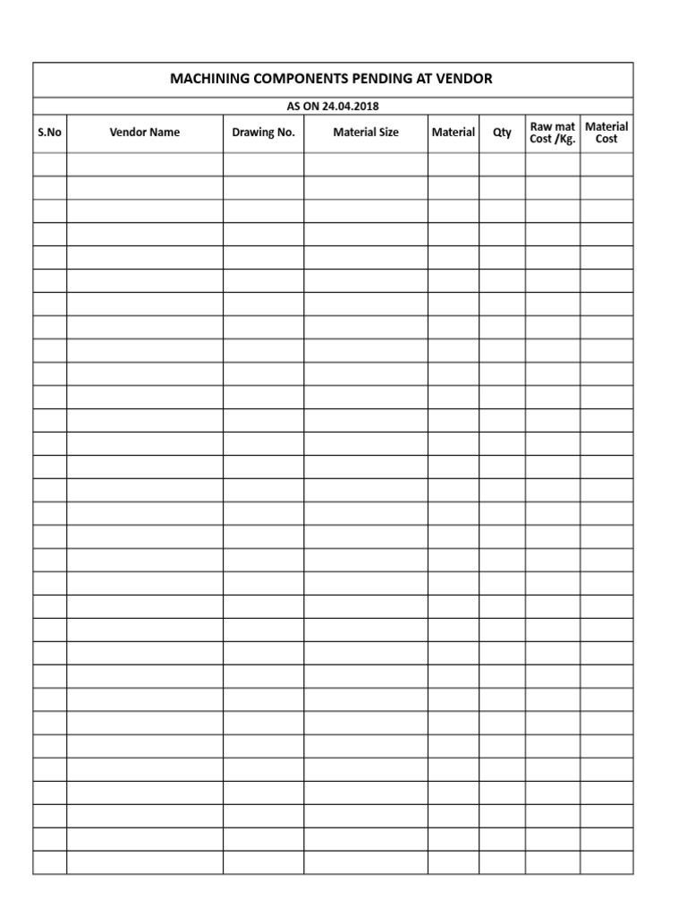 Vendor MC Components Format | PDF