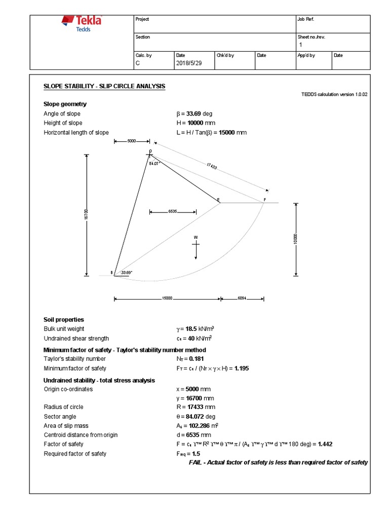 Undrained Stability Example | PDF | Applied And Interdisciplinary ...