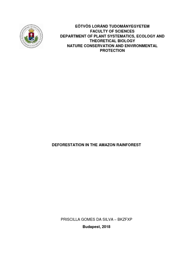 Deforestation in The Amazon Rainforest - Essay | PDF | Deforestation ...