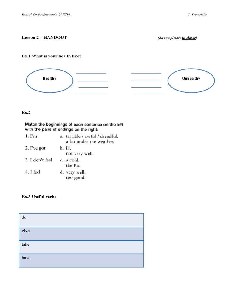 Handout English For Professionals | PDF | Language Arts & Discipline