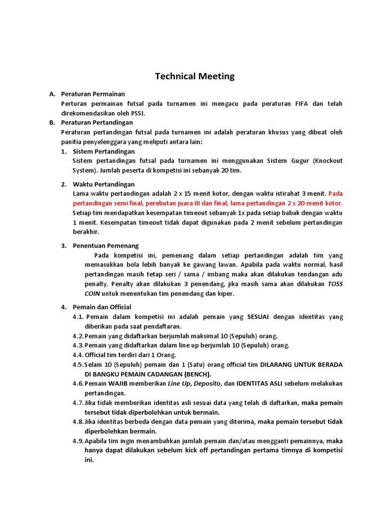 Materi Technical Meeting | PDF