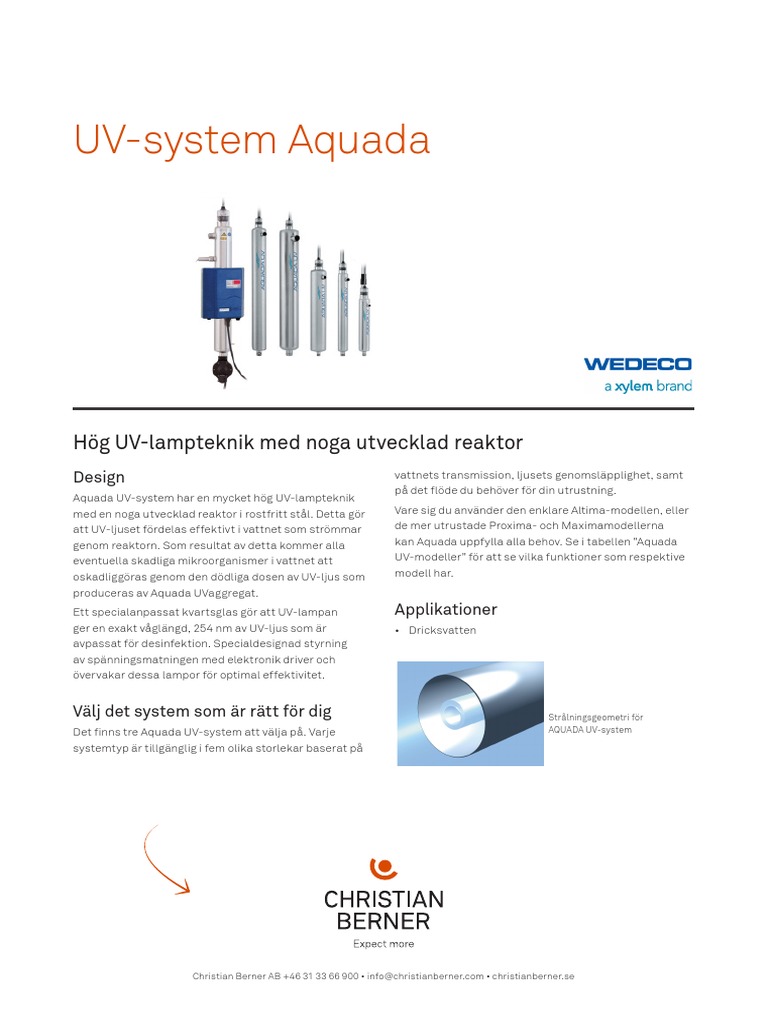 We Uv System Aquada | PDF | Ultraviolet | Chemistry