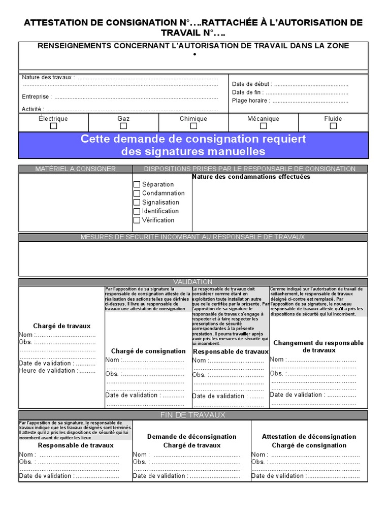 Cette Demande de Consignation Requiert Des Signatures Manuelles | PDF ...