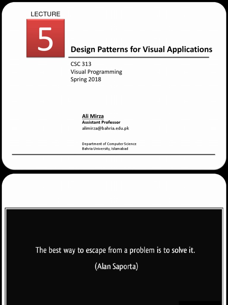 Lecture Design Patterns For Visual Applications Pdf Class Computer Programming Databases