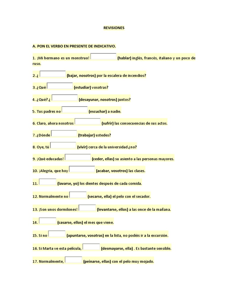 Repaso de Español | PDF
