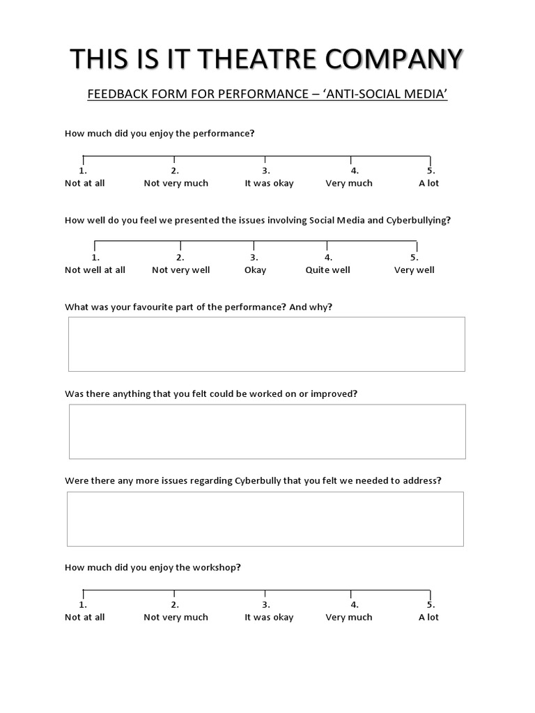 Feedback Form For Performance | PDF