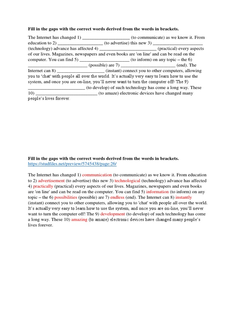 Word Formation B2 | PDF