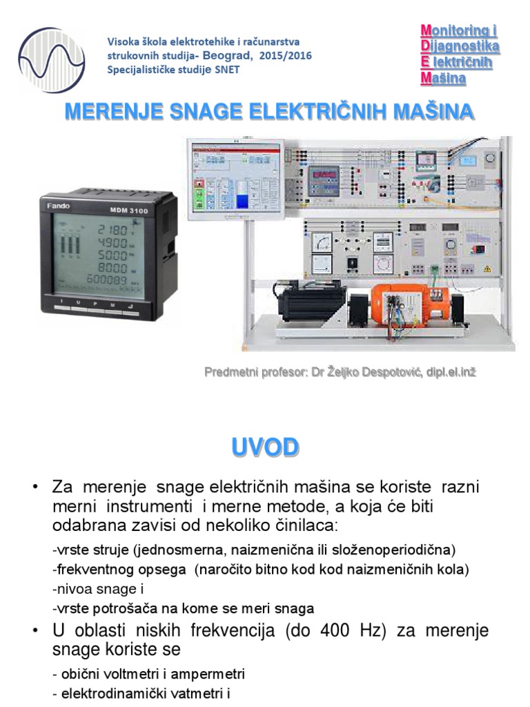 Merenje Snage Elektricnih Masina | PDF