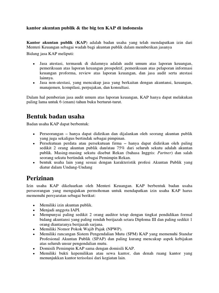 Kantor Akuntan Publik | PDF