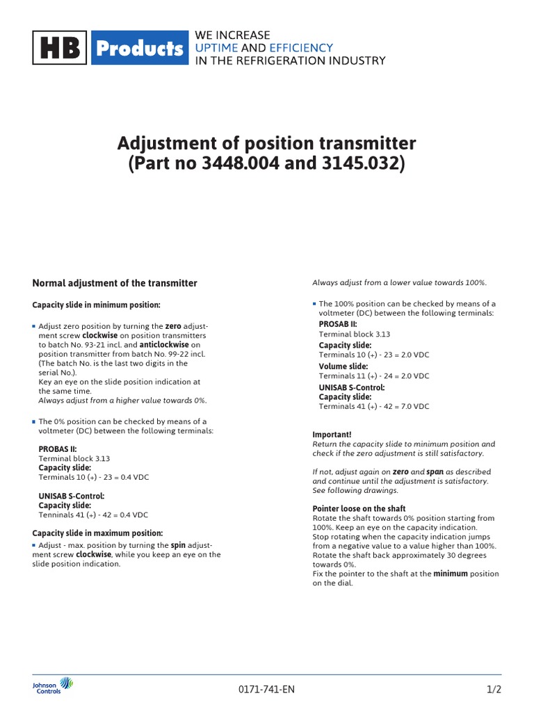 Adjustment of Position Transmitter | PDF | Manufactured Goods | Equipment