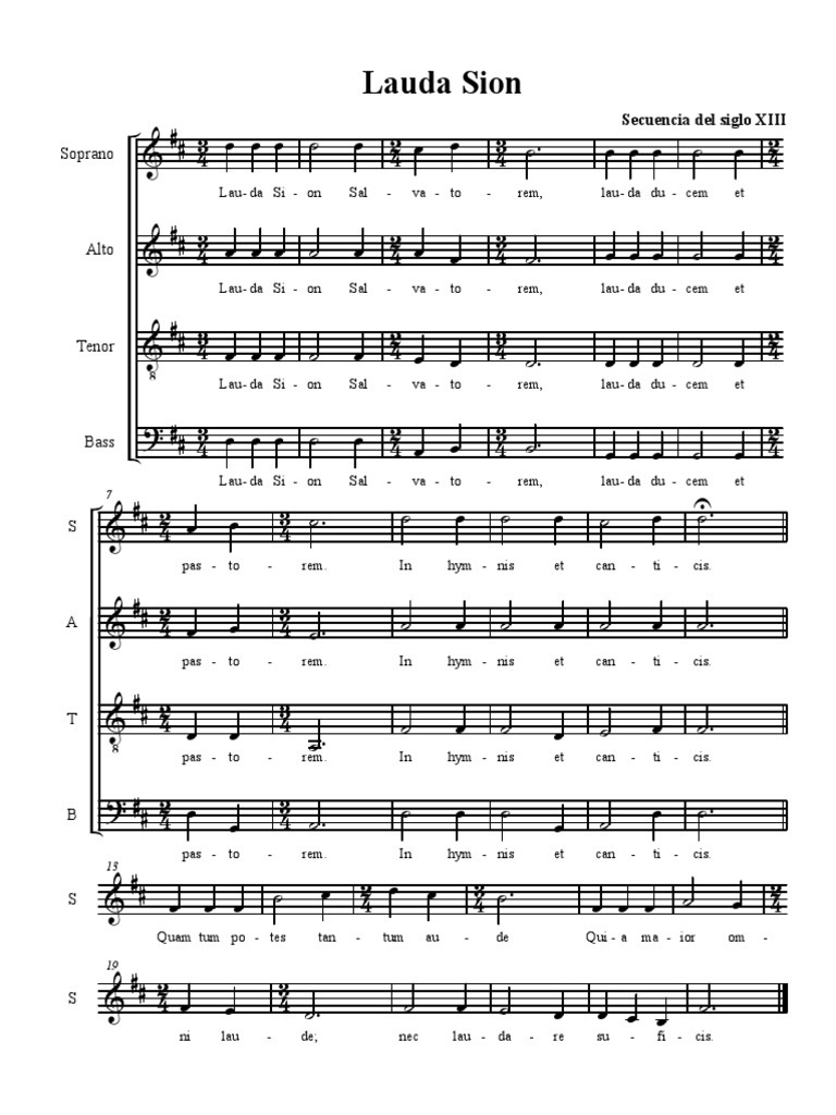 Lauda Sion Salvatorem | PDF | Pitch (Music) | Vocal Music
