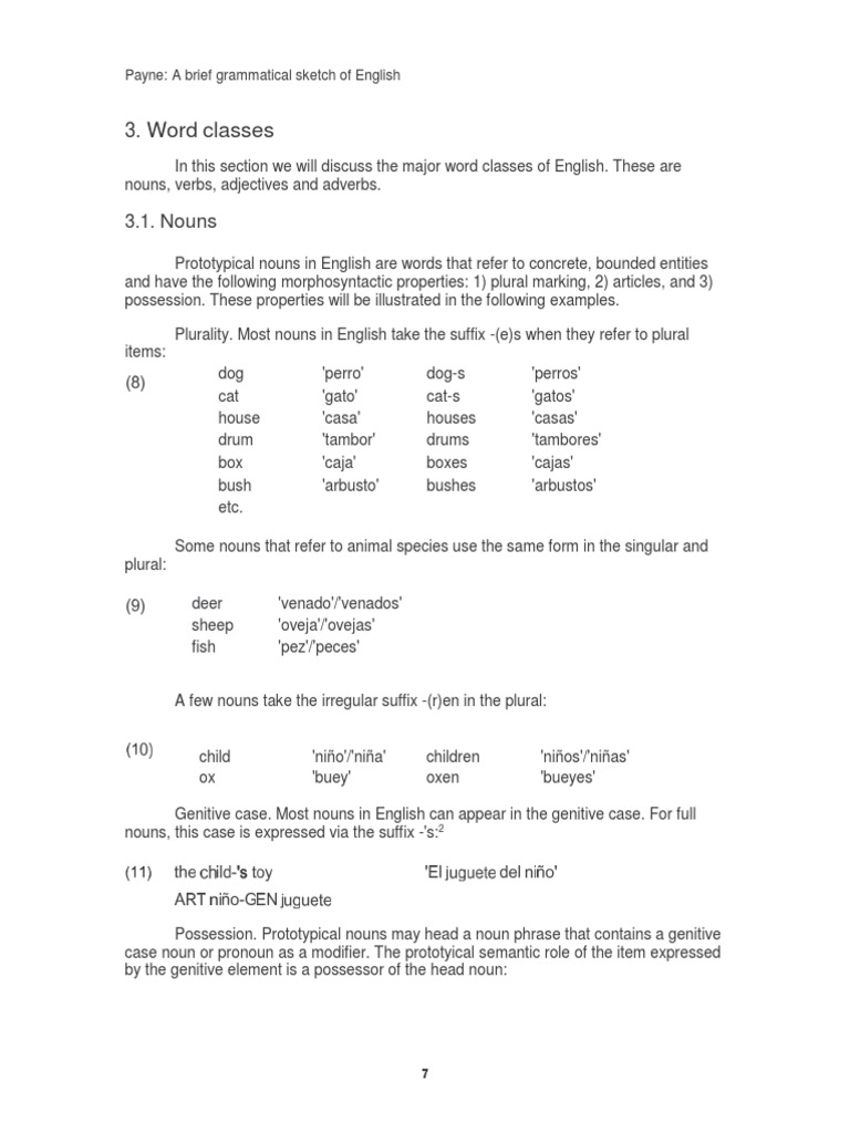 Words Classification | PDF | Grammatical Number | Verb