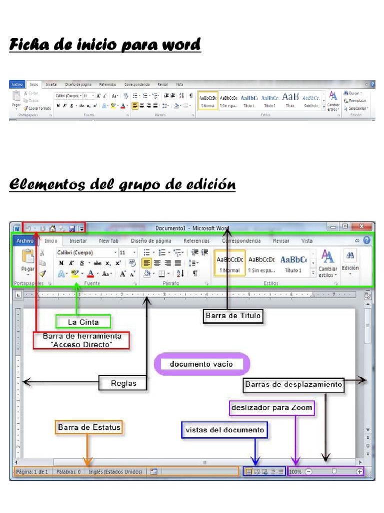 Ficha de Inicio para Word | PDF