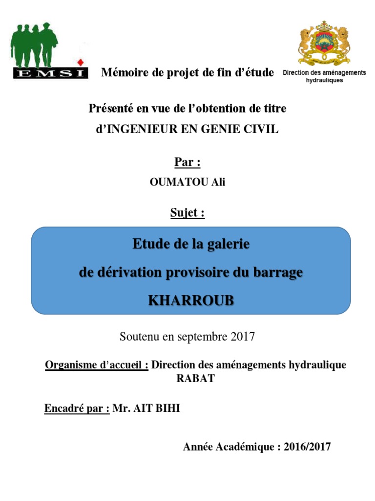 Rapport Pfe Oumatou | PDF | Barrage | Maroc
