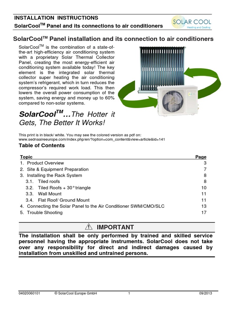 Install Solarcool | Download Free PDF | Air Conditioning | Roof