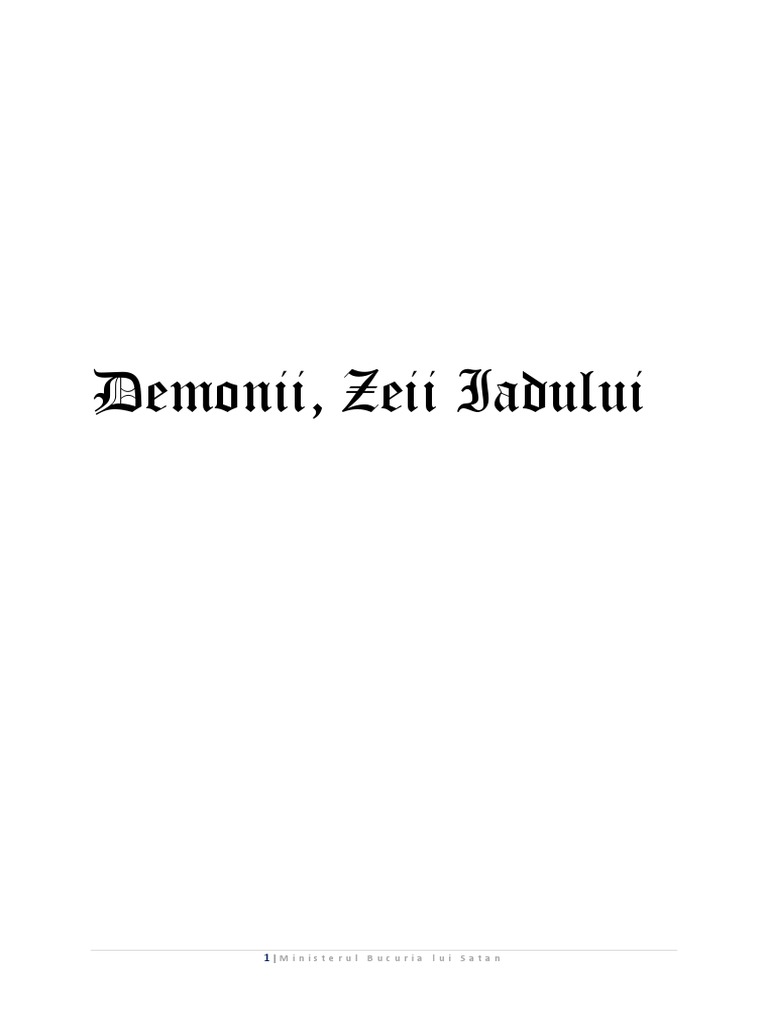 Demonii Zeii Iadului PDF | PDF