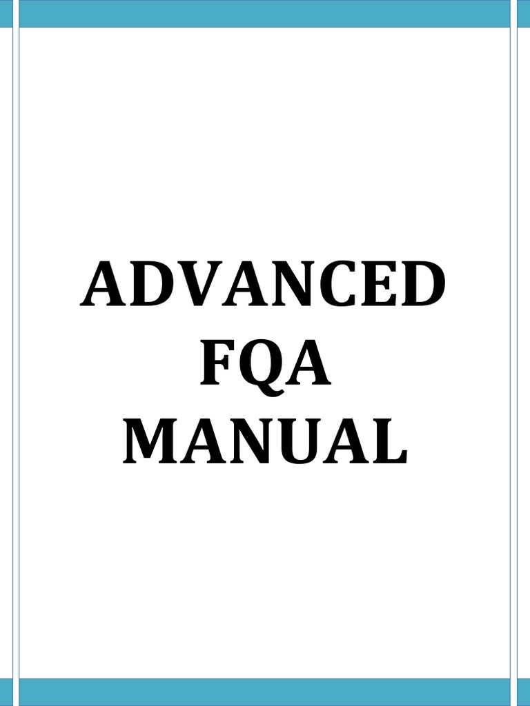 Advanced FQA Manual | PDF | Titration | Chemistry