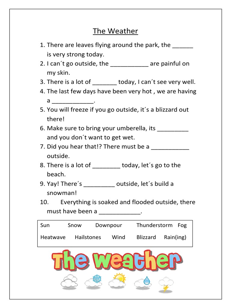 The Weather Gap Fill | PDF