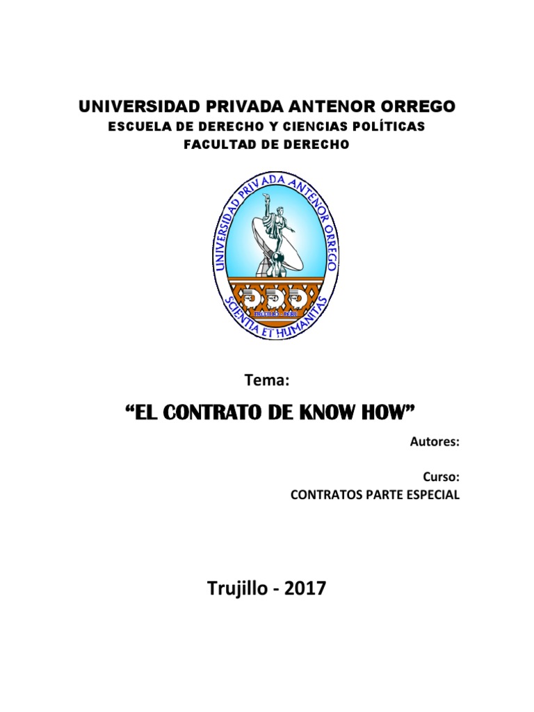 El Contrato de Know How | PDF | Patentar | Propiedad intelectual