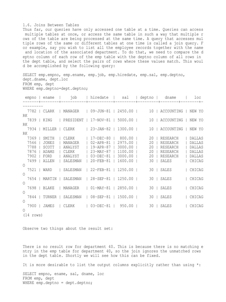 SQL Joins | PDF | Databases | Data Management