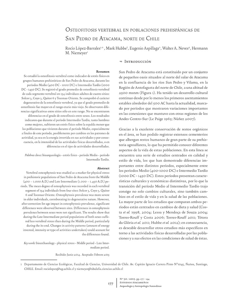 Osteofitosis Vertebral | PDF | Vertebra | Vertebral Column