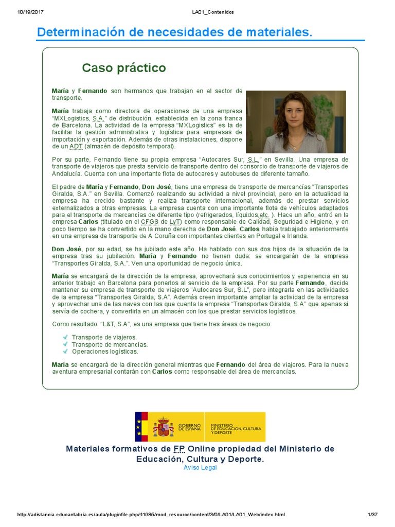 LA01 Contenidos PDF | PDF | Obtención | Inventario