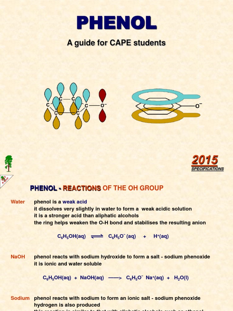 Phenol: A Guide For CAPE Students | PDF | Acid Dissociation Constant | Acid