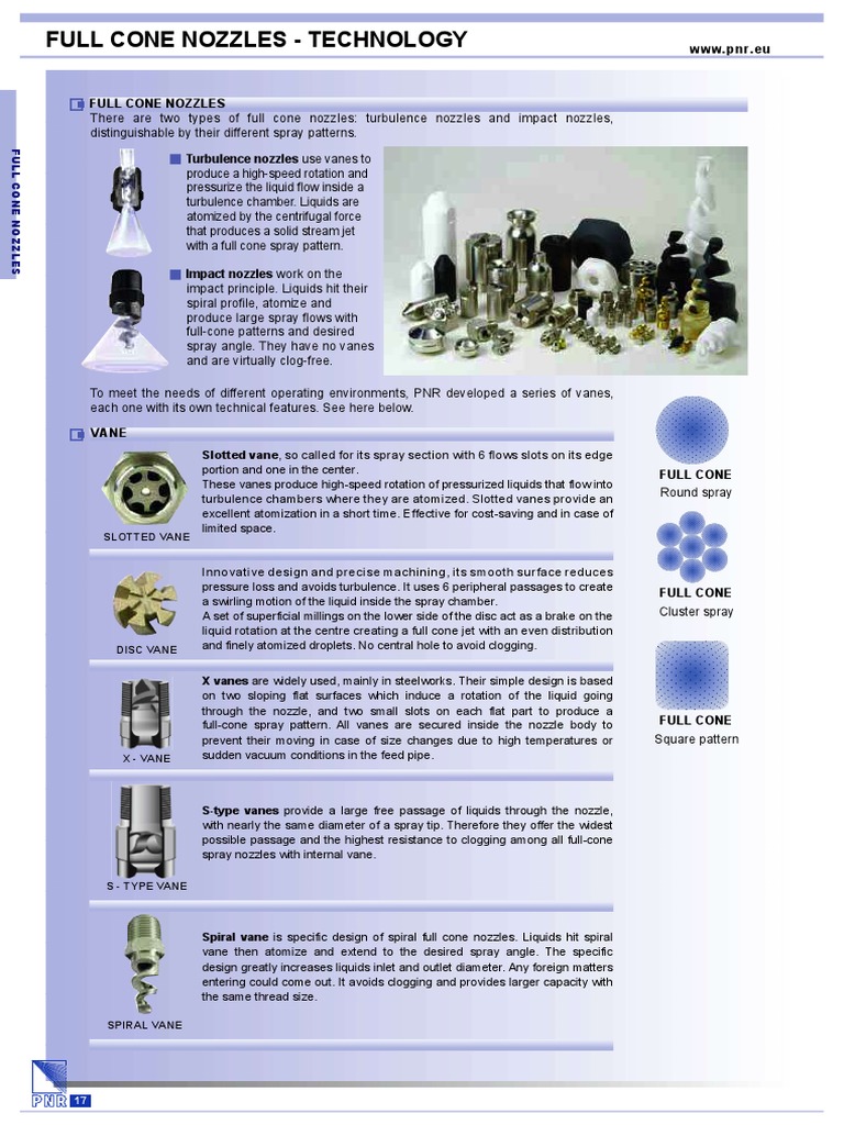 Full Cone Nozzles Overview and Design | PDF | Nozzle | Liquids