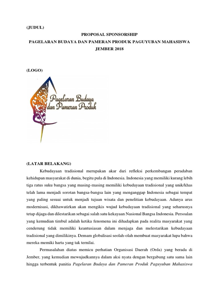 Contoh Proposal Sponsorship | PDF
