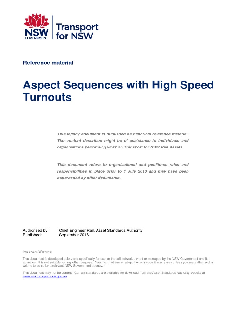 Aspect Sequences With High SpeedTurnouts | PDF | Transportation ...