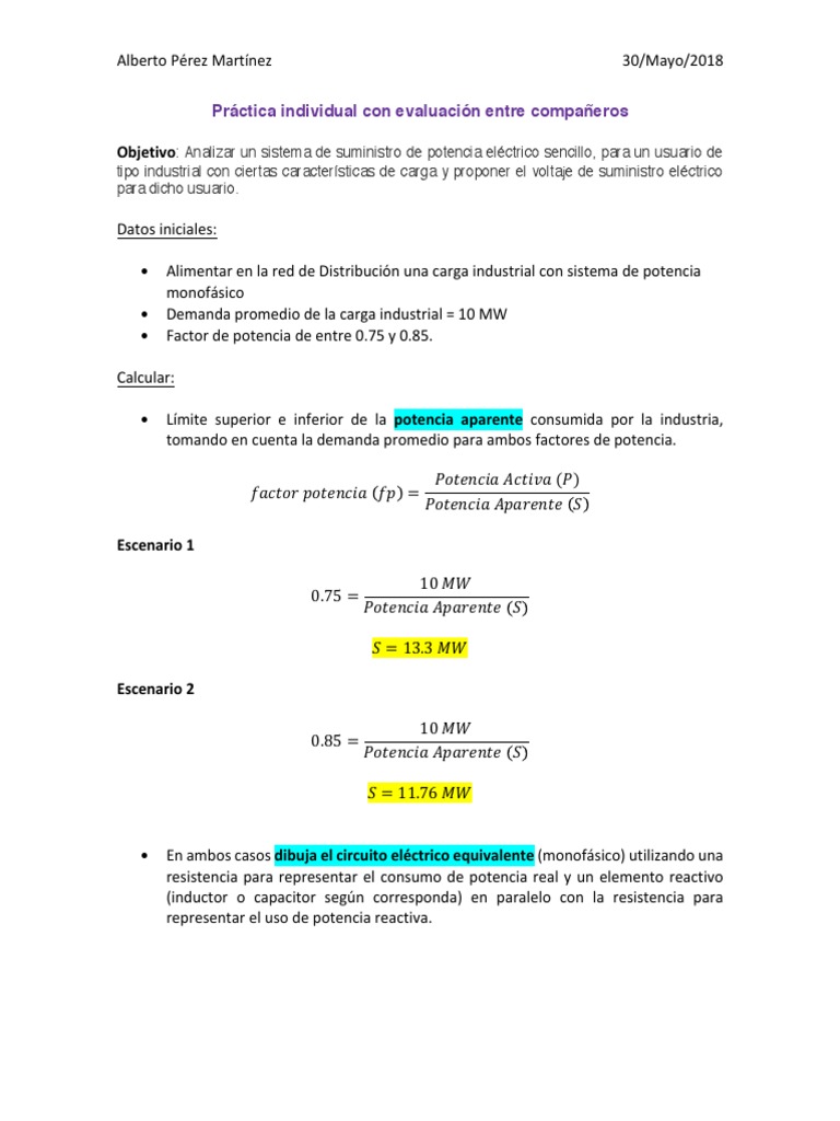 Practica Apm - DDLE18031X | PDF | Energia electrica | Transformador