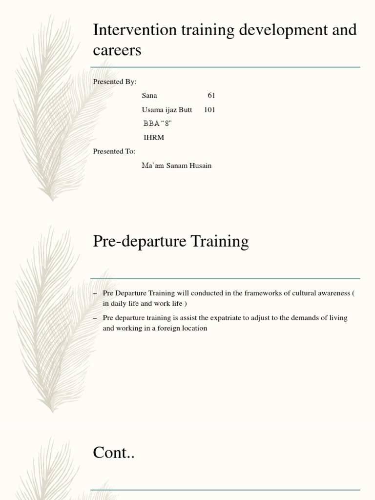 Pre Departure Training | Download Free PDF | Performance Management ...