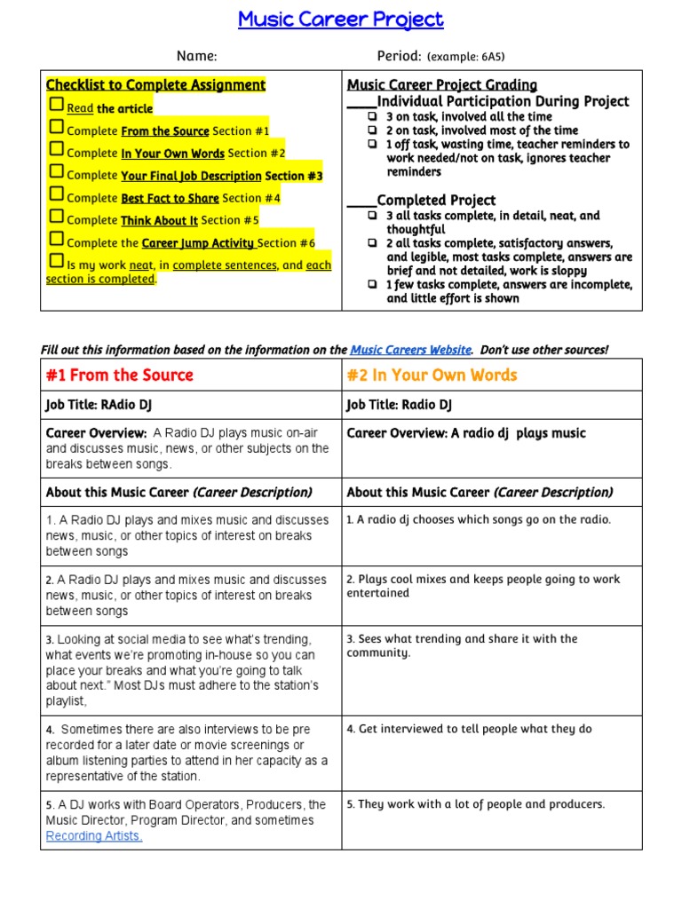 Music Career Project: Radio DJ Guide | PDF | Full Time | Disc Jockey