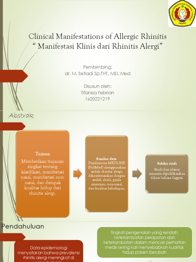 Clinical Manifestations of Allergic Rhinitis | PDF