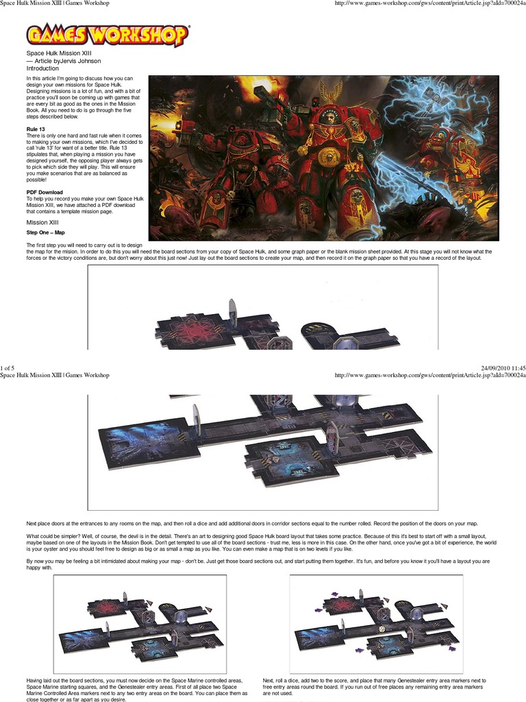 Design Custom Space Hulk Missions | PDF | Leisure | Sports