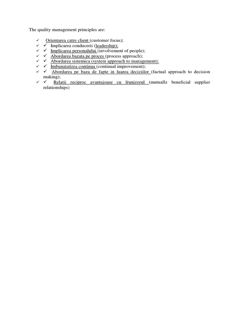 The Seven Quality Management Principles Are | PDF | Quality Management ...