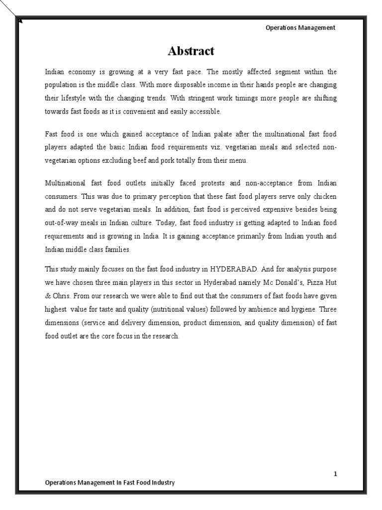 1 Operation Management Final Report Group 10 | PDF | Food Industry ...