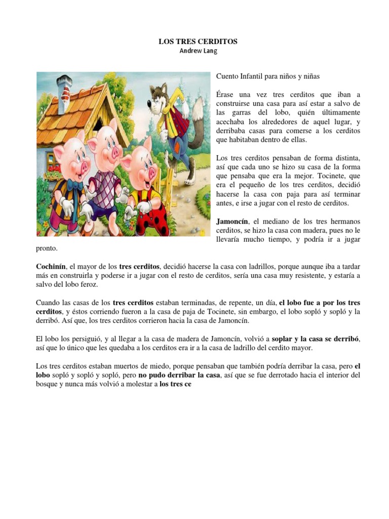Cuento de los tres cerditos