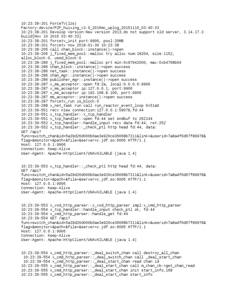 ForceTV IPTV Connection Log | PDF | Hypertext Transfer Protocol | Internet Standards
