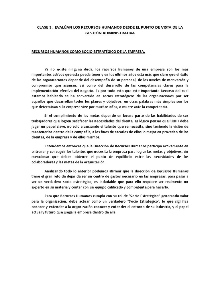 CLASE 3 Material Complementario | PDF | Gestión de recursos humanos | Business