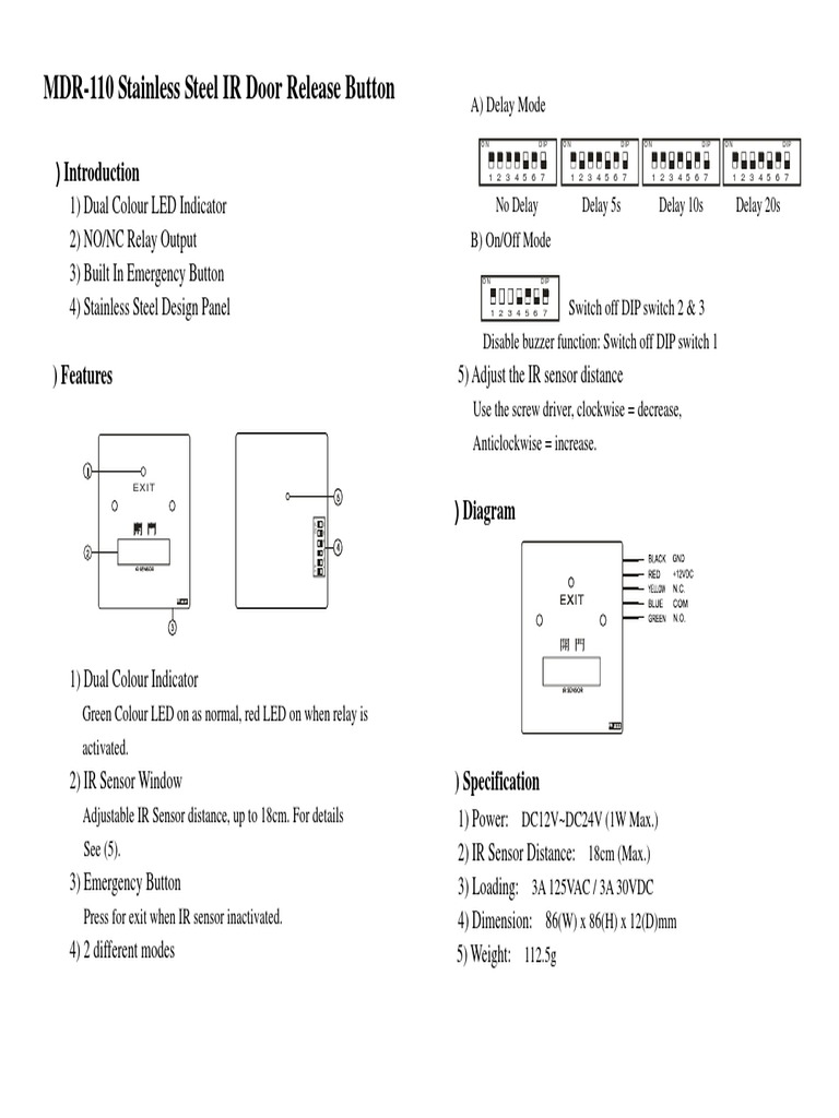 MDR-110 en | PDF | Ingenieria Eléctrica | Bienes manufacturados