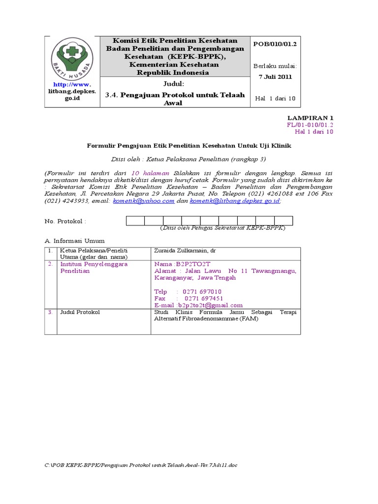 Form Uji Klinik | PDF